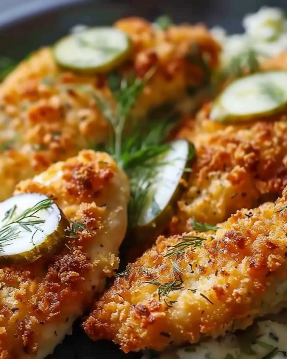 crispy dill pickle parmesan chicken